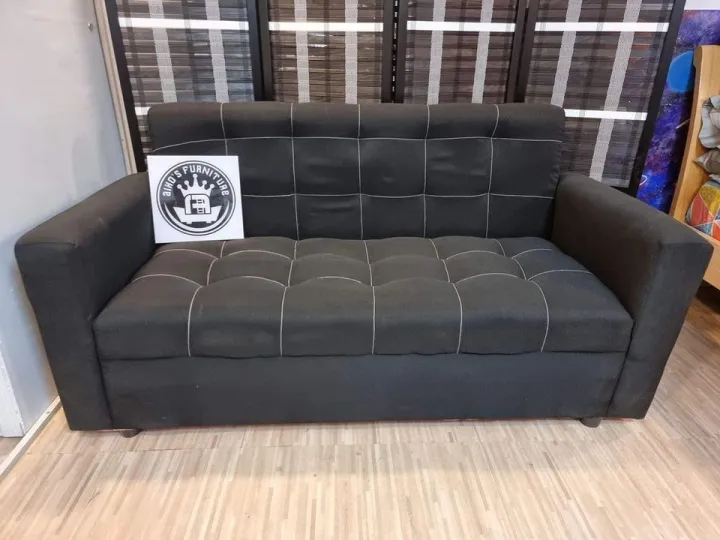 SALA SET SOFA SET BLACK FABRIC 3 SEATERS | Lazada PH