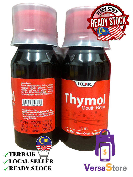 Thymol Gargle Mouth Ulcer Oral hygiene Tonsil Ubat Kumur Sakit Tekak ...
