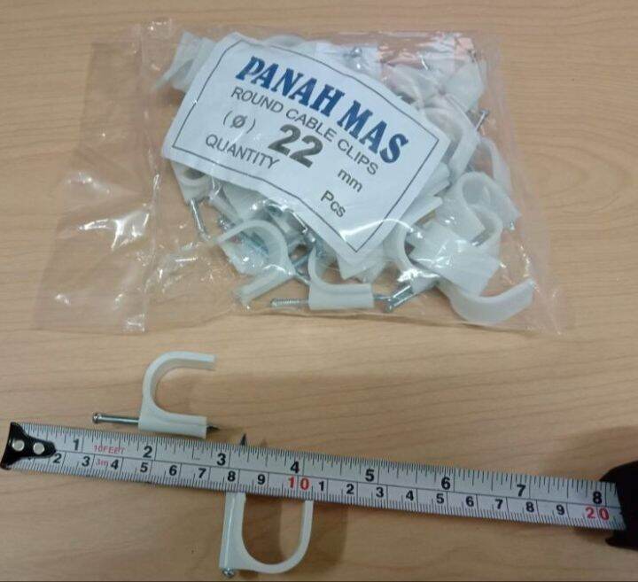 Klem Pipa Pvc + Paku / Clamp Conduit Listrik Omega Putih 1/2" Inch/Klem ...