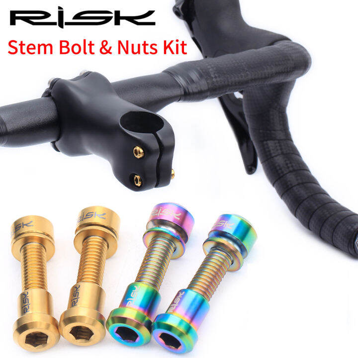 RISK Bicycle Titanium Bolts M5 X18mm Front Fork Lock Screws Nuts Kit Ti ...