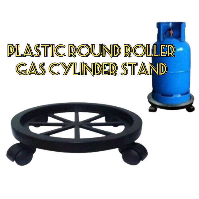 READY STOCK !! Plastic Round Roller Gas Cylinder Stand (34cm)/ Alas ...