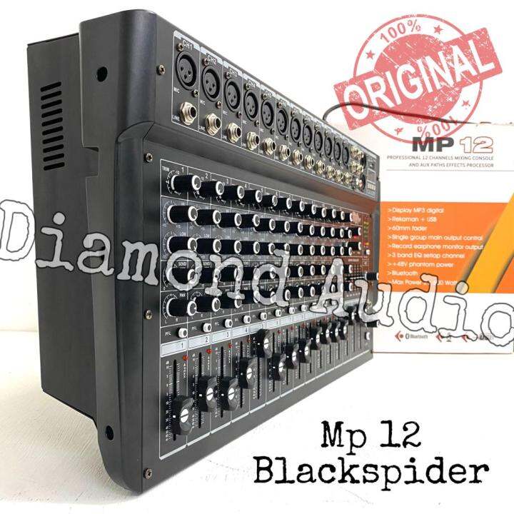 Blackspider Mp12 Power Mixer Usb Bluetooth Mixing Black Spider Mp 12 Channel Original COD ...