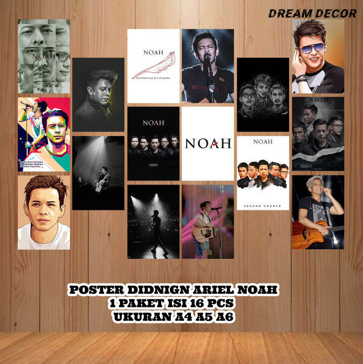 (ISI 16 PCS) Poster Dinding Noah Hiasan Dinding Kamar Ukuran A4 A5 A6 ...