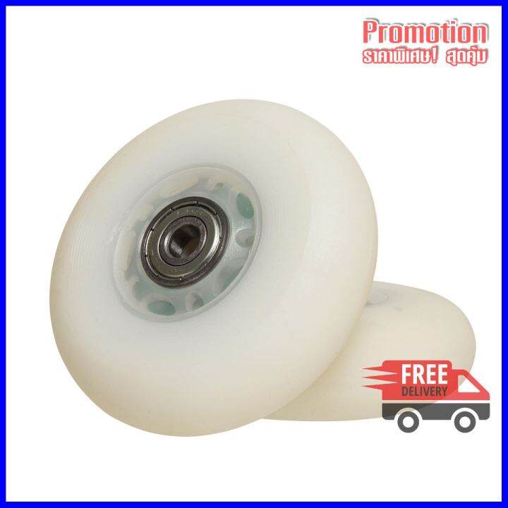 Set Of 2 Light-Up 80mm 82A Inline Skate Wheels + Bearings - White/Blue ...