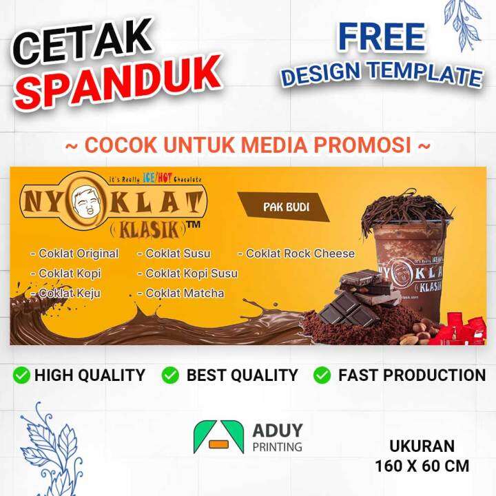 Cetak Banner Spanduk Minuman Nyoklat Bisa Custom Ukuran 160x60 cm ...
