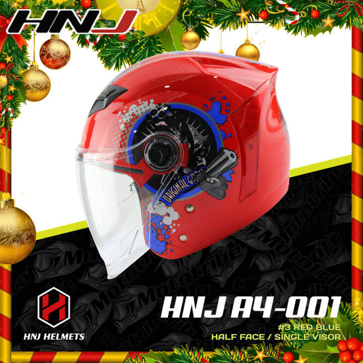 HNJ A4-001 W/D Half face Motorcycle Helmet Transparent Single Visor ...