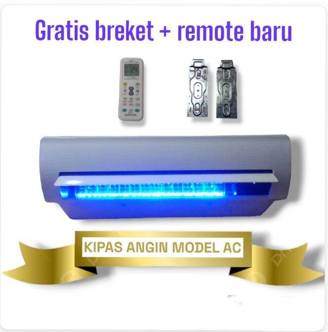KIPAS ANGIN MODEL AC 2PK LAMPU LED PAKE REMOTE PLUS BRECKET | Lazada ...