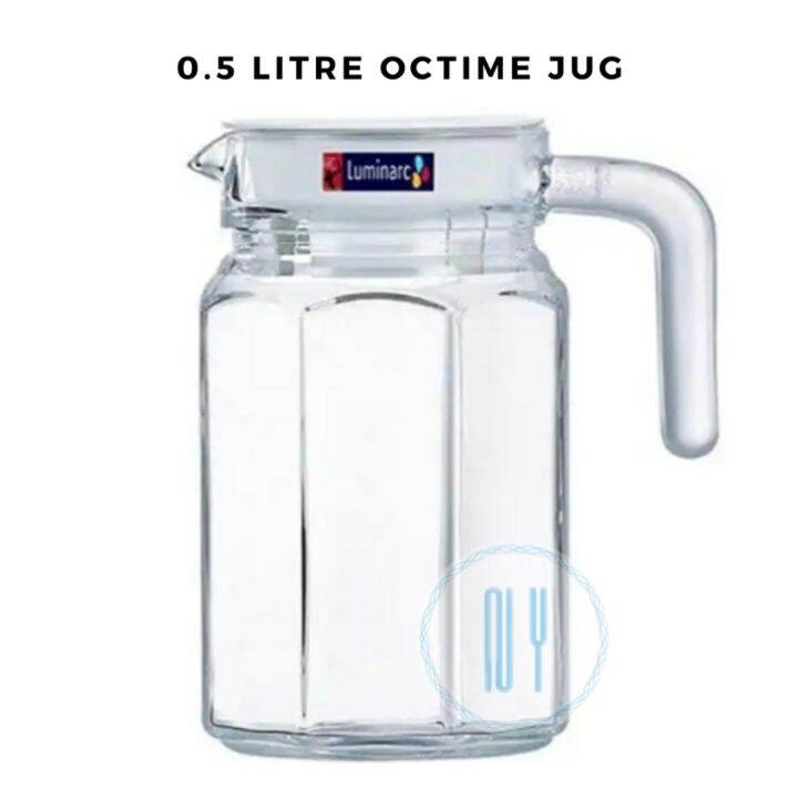 Luminarc Octime 1.1 Liter Jug Pitcher with Lids Glass Water Jag Air ...