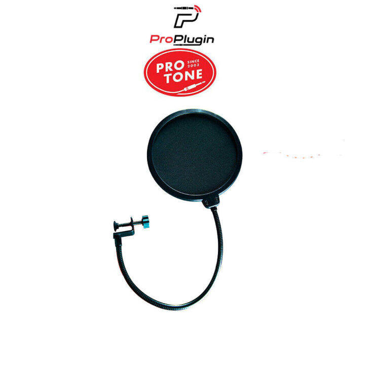 PROTONE PTP-01 Pop Filter แผ่นกรองไนล่อน 2 ชั้น ป๊อปฟิลเตอร์กันเสียงลม สำหรับงานบันทึกเสียง ...
