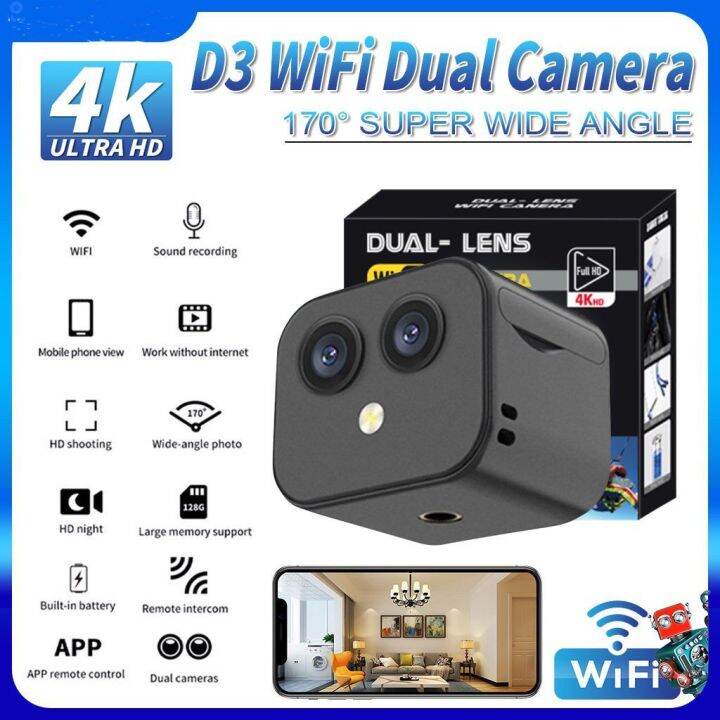 D3 Mini Wifi Wireless Security Camera HD 4K Bike Body Micro Dv/dvr ...