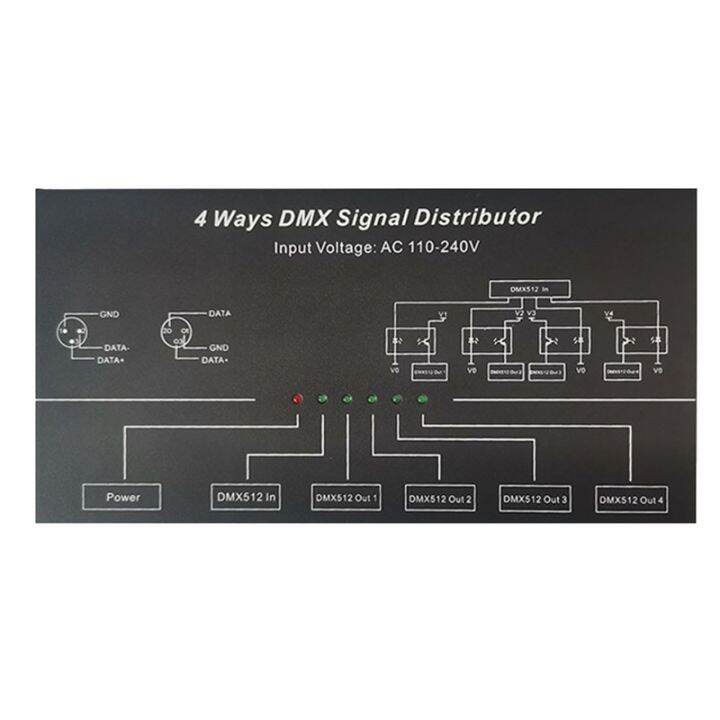 DMX512 Amplifier Splitter DMX512 Signal Repeater 1CH DMX121 4CH 4 ...
