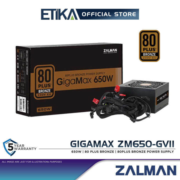 ZALMAN GigaMax ZM650-GVII | 650W Gaming Power Supply PSU | 80 Plus ...