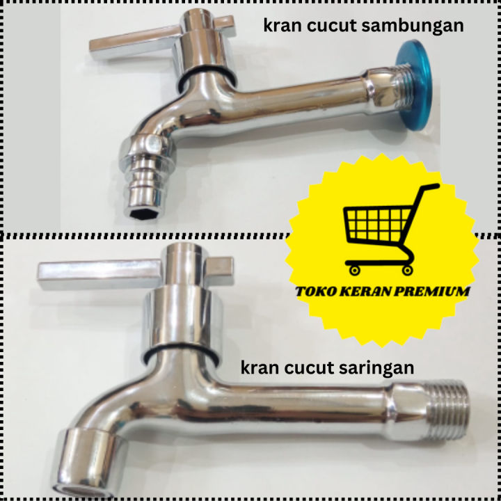 Kran Air Wastafel Panjang Stainless Steel Tembok Cabang wc cucut ...