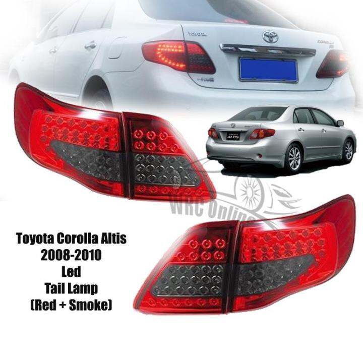 Toyota Corolla Altis 2008-2010 Led Tail Lamp (Red + Smoke) | Lazada