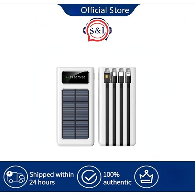 S&L KC16 Solar PowerBank 10000mah FAST Charge Retractable Bracket With ...