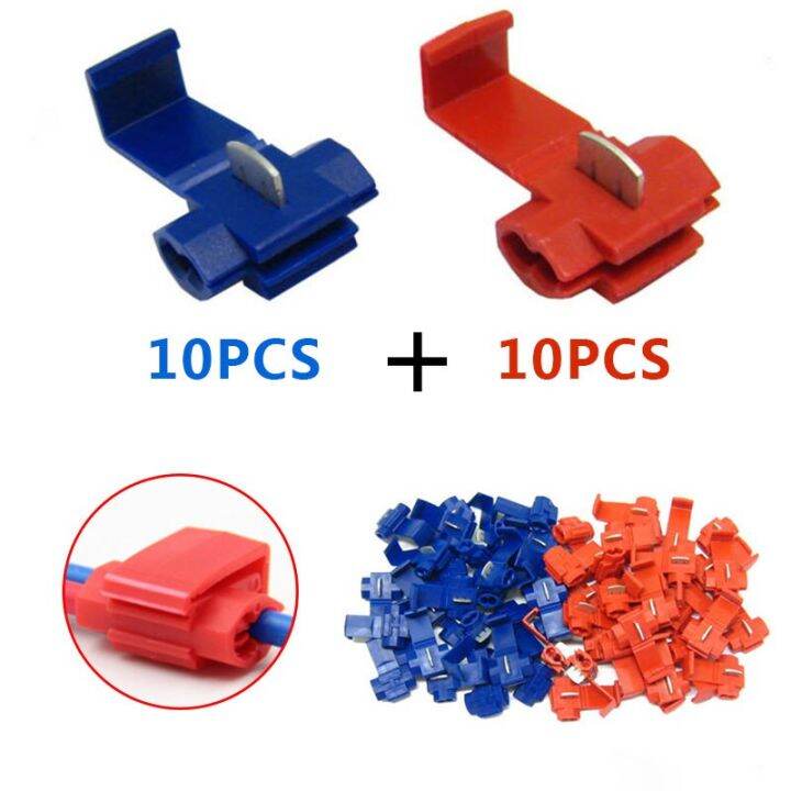 Vehemo Red Blue Electrical Cable Connectors Fast Quick Splice Lock Wire Terminals Crimp ...