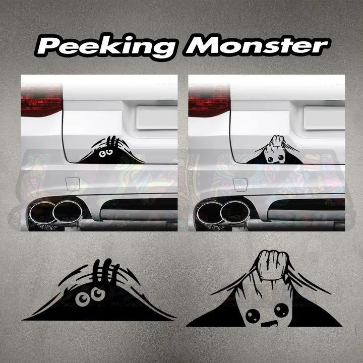Car Stickers Peeking Monster - Cute cartoon aesthetic good for trunk ...
