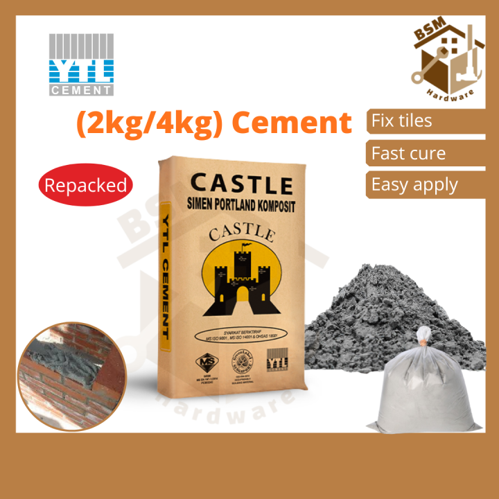 BSM 2kg 4kg YTL Castle Cement Concrete Cement Grey Simen Biasa Simen ...