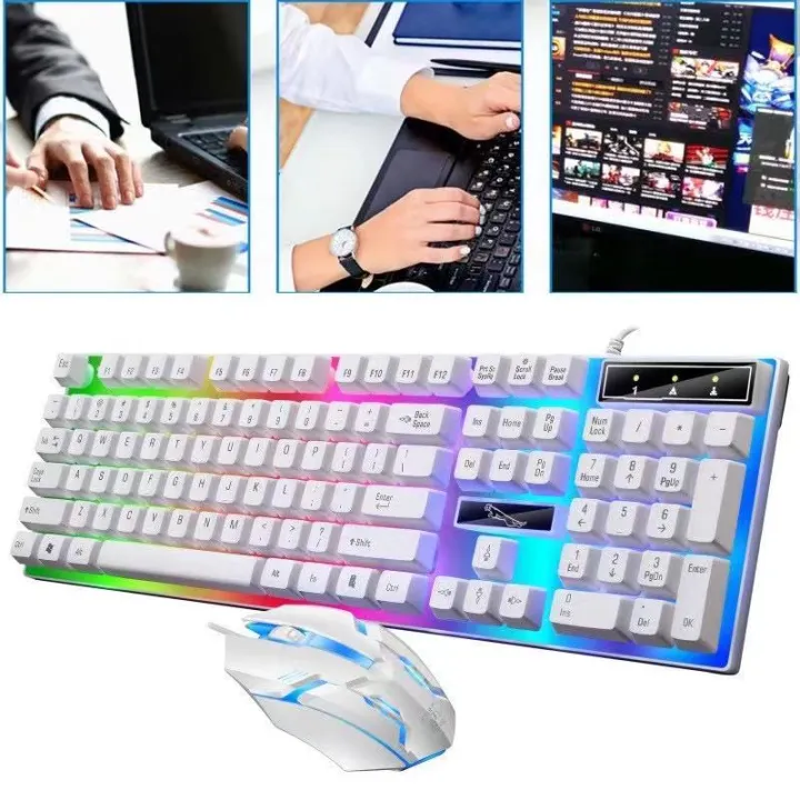 G21b Keyboard Set Gaming Mouse Colorful Backlit Keyboard Wired Usb Gaming Keyboard And Mouse