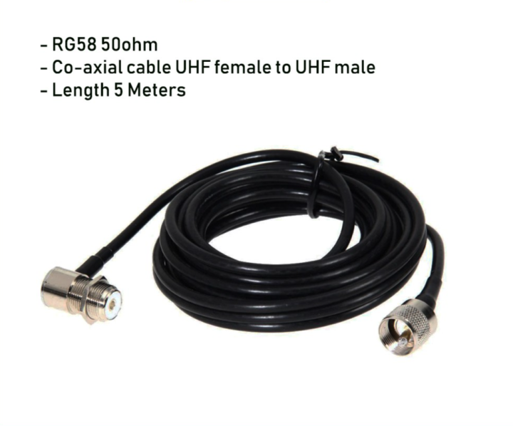 RG58 50 Ohm Antenna Co-axial Coaxial 5 Meter Cable UHF Female TO UHF ...