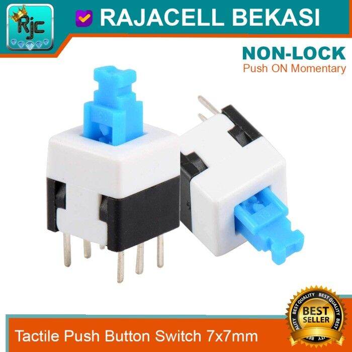 Push Button Momentary Switch 7x7mm Non-Lock Tombol Saklar DPDT 6 Pin ...