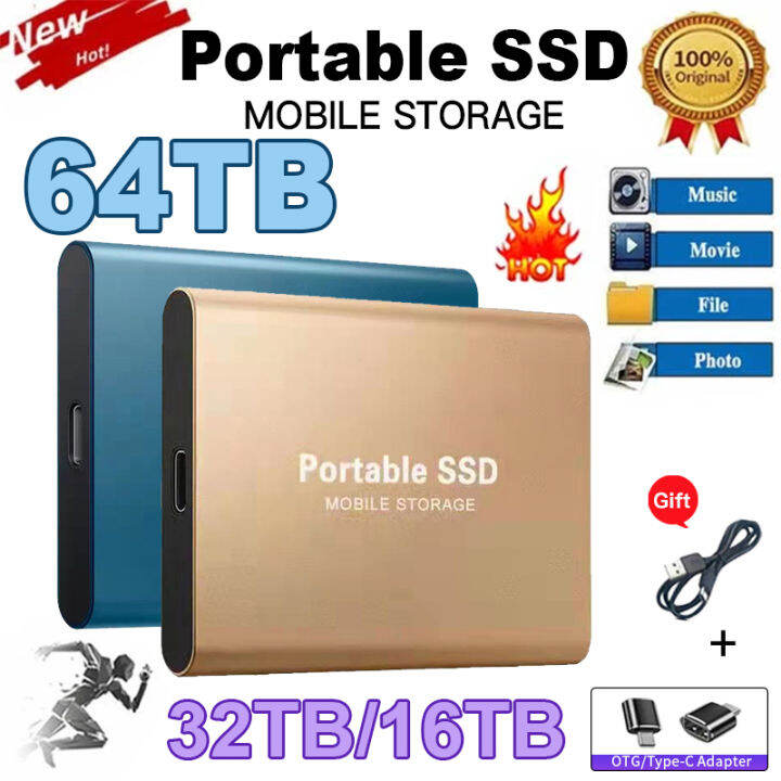 1TB 2TB Portable High-speed SSD Mobile Solid State Disks USB 3.1Mobile ...