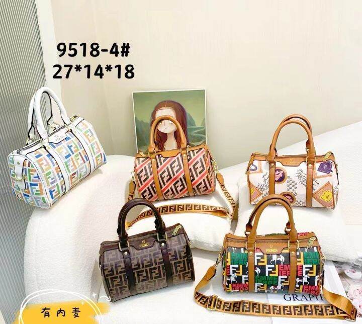 Fendi round roll bag fashion high quality simple casual Boston bag ...