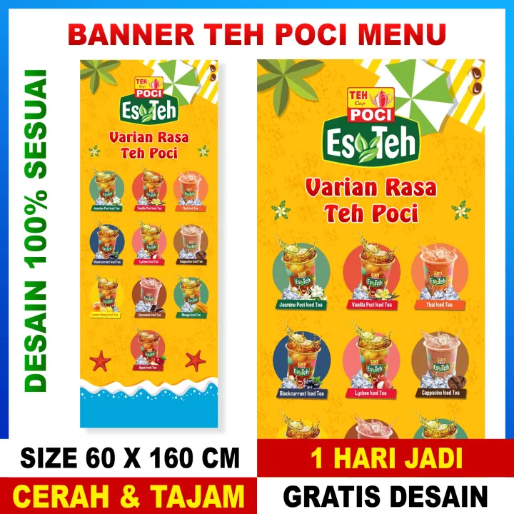 BANNER TEH POCI MENU VARIAN RASA UKURAN 60X160 | Lazada Indonesia