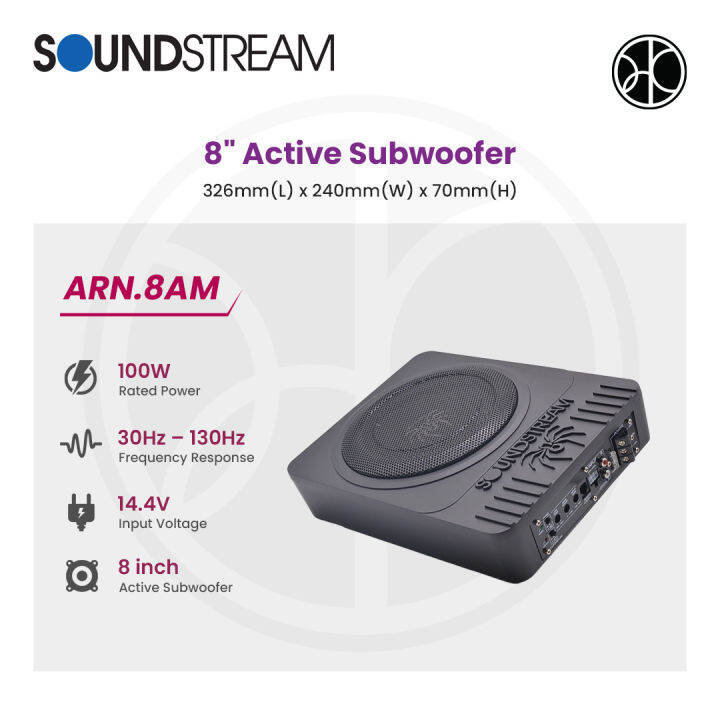 Soundstream ARN.8AM 8" Active Subwoofer | Lazada