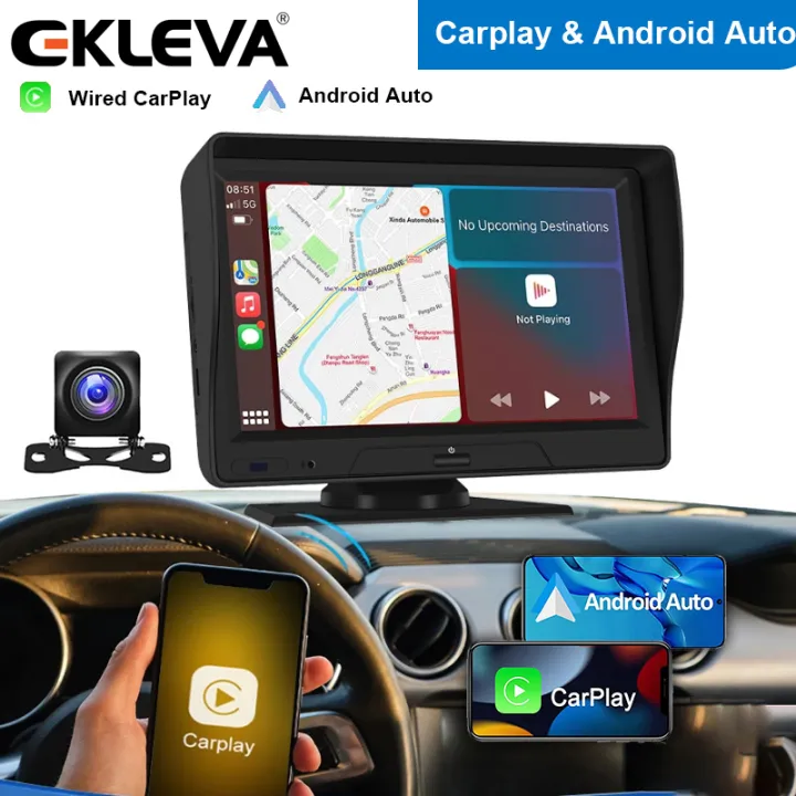 EKLEVA 7 inch Screen Wireless DVR Carplay Android Auto Recorder 1080P ...
