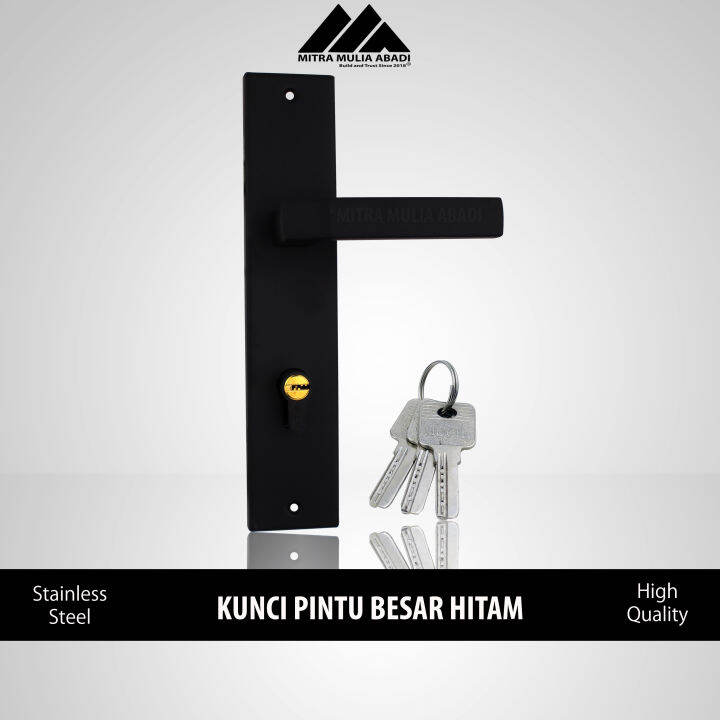 Kunci Pintu Handle Besar Hitam | Door Lock Handle | Fullset | Lazada ...