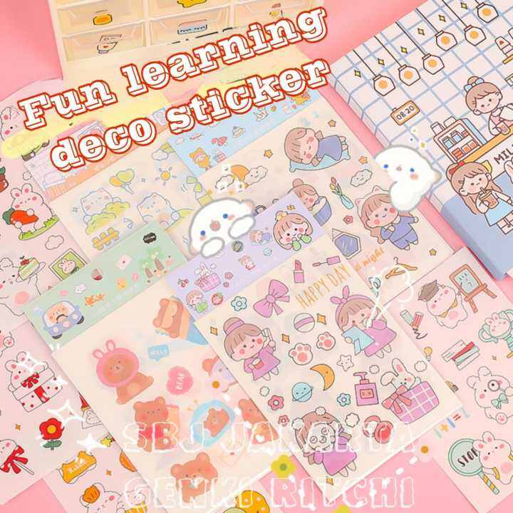 Sticker stiker JAPANESE FUN LEARNING DECO utk scrapbook jurnal diary ...