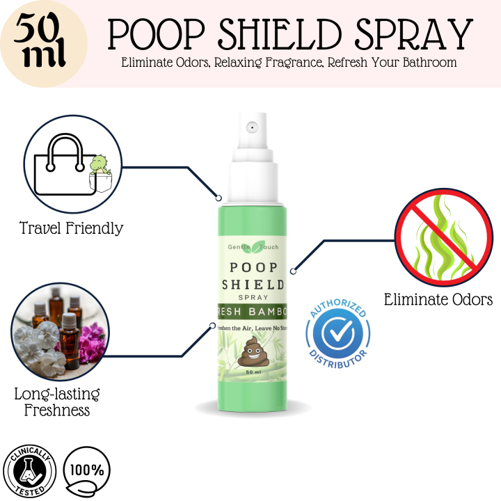Premium Fresh Bamboo Poop Shield Spray Odor Buster Air Freshener Toilet ...