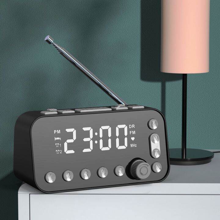 Portable Digital Broadcasting Radio Desktop Alarm Clock Dual USB ...