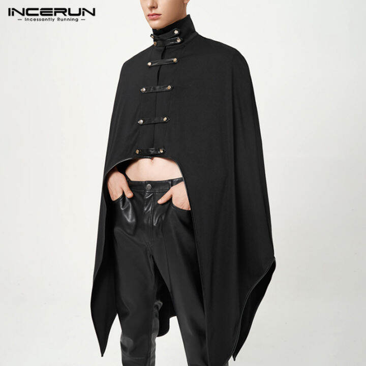 [Perfectly] INCERUN Mens Gothic Punk Medieval Poncho Cloaks Cape Shawl ...