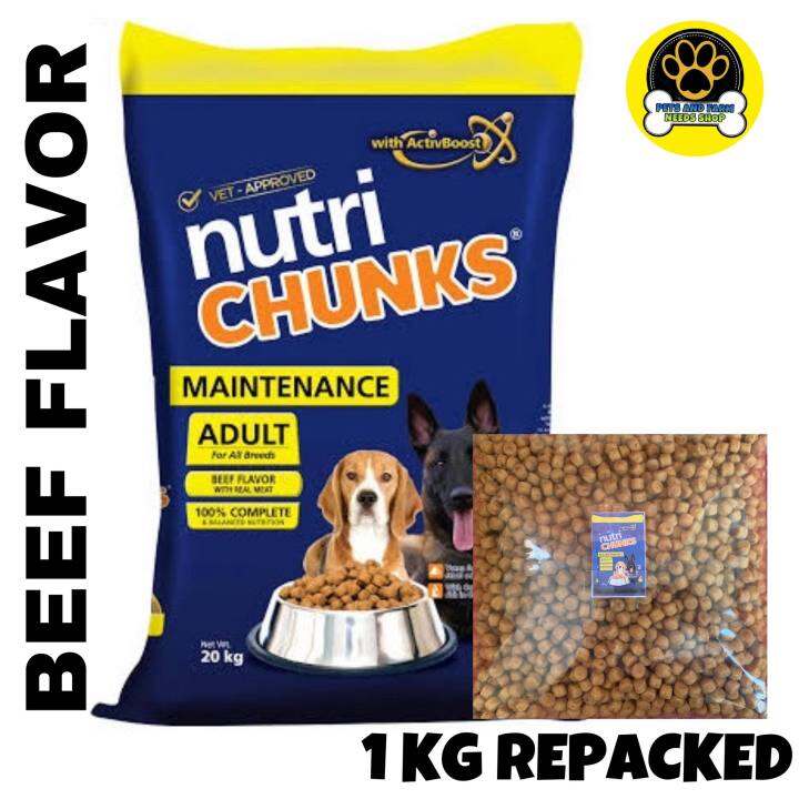 Nutri Chunks BEEF FLAVOR (For Adult) 1 KG Repacked~ YELLOW | Lazada PH
