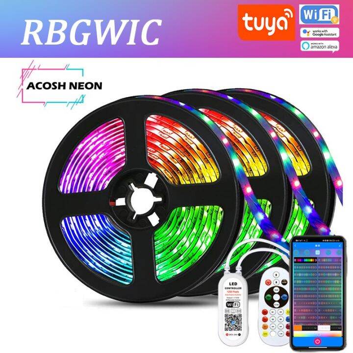 10M/32.8Ft Tuya RGBWIC LED Strip Lights Smart LED Strip Music Sync ...