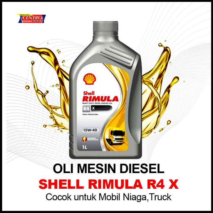 SHELL RIMULA R4X 15w40.Oli mesin Diesel cocok untuk Truck/mobil Niaga ...