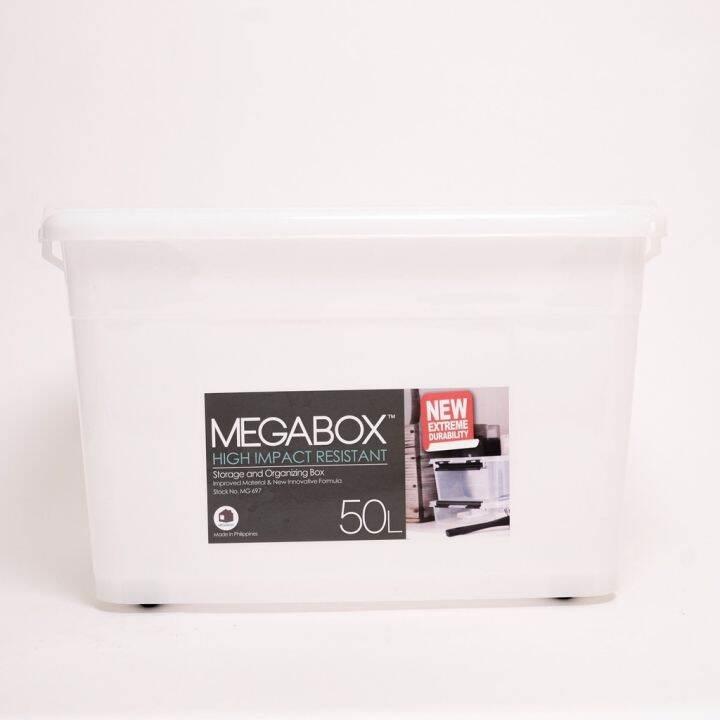 Megabox Storage Box 50L Clear - 55.5x34.5x39cm | Lazada PH