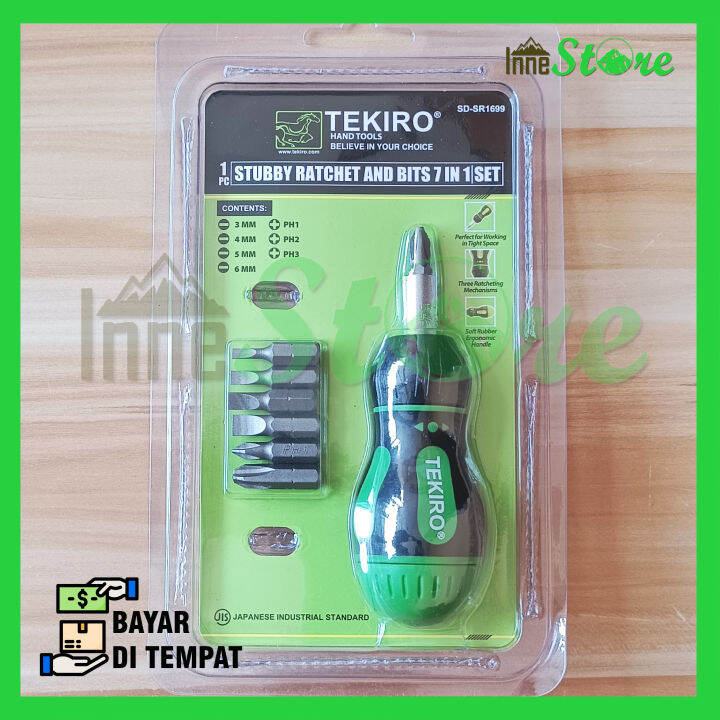 Tekiro Obeng Set 7 in 1 Obeng Ratchet Mini Set Stubby Ratchet | Lazada ...