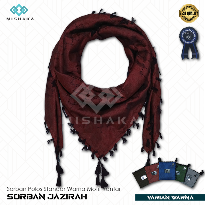 Sorban Tactical Sorban Polos Cap Jazirah Motif Rantai Full Warna Tebal ...