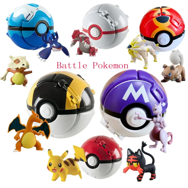 Battle Monster Figure Pokemon Toys Figure Throw Pokeball Childrens Gift ...
