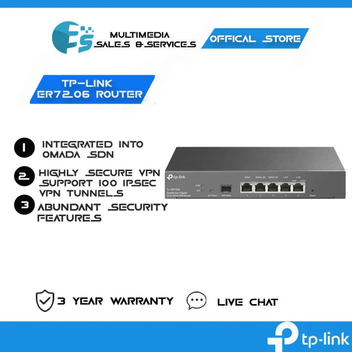 Tp-Link TL- ER7206 SafeStream Gigabit Multi-WAN VPN Router | Lazada