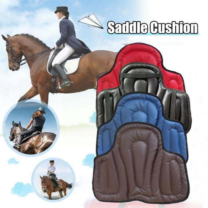 Leather Horse Riding Seat Shock Absorbing Memory Foam Saddle Cushion ...