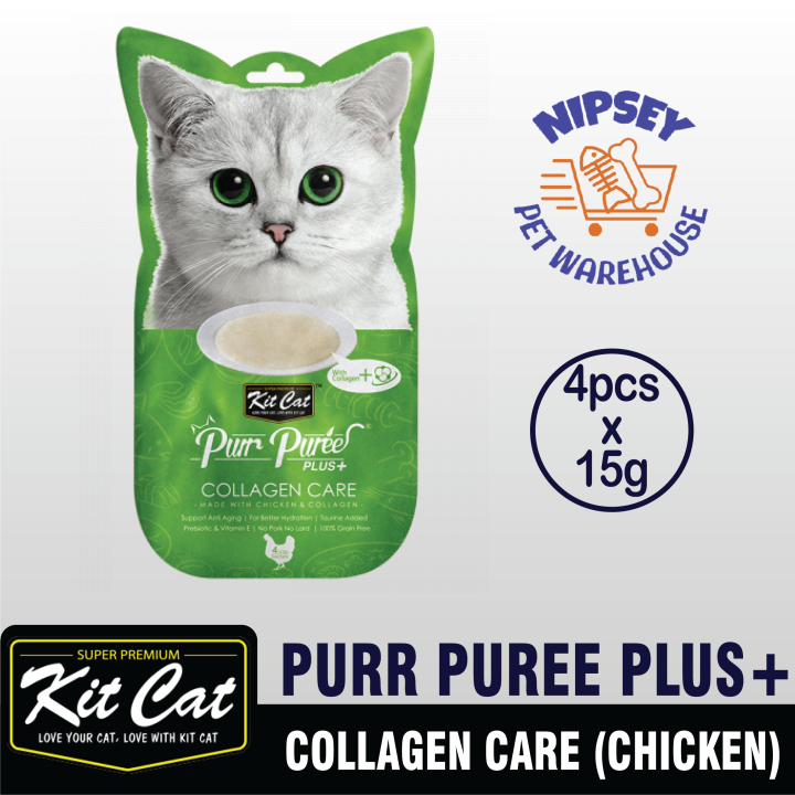 Kit Cat Purr Puree Plus Chicken (Collagen Care ) Cat Treats 4pcsx15g ...