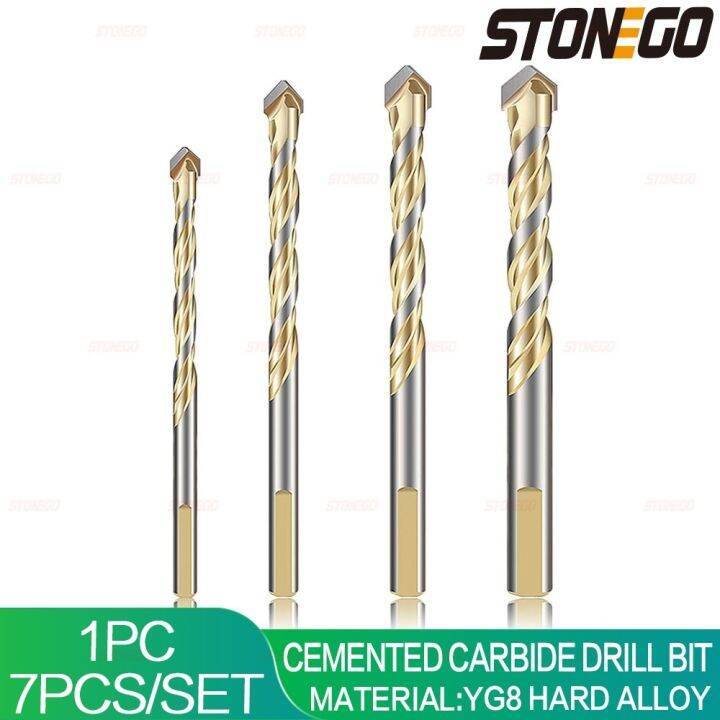 1PC/5PCS/7PCS Masonry Drill Bit for Concrete Plastic Soft Metal Tile Glass Wood Tungsten Carbide ...