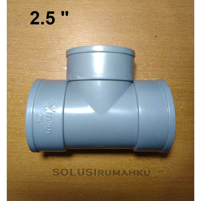Tee PVC D 2.5 inch Sambungan Fitting Pipa PVC T 2,5 inci in cabang 3 ...
