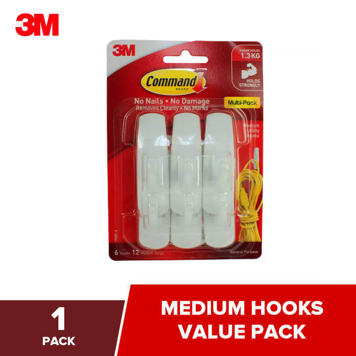 3M Command Medium Hooks Value Pack (White) | Lazada PH