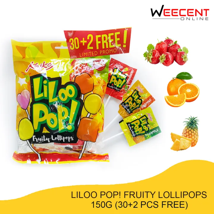 KEIKO LILOO POP! FRUITY LOLLIPOPS 150G (30+2 FREE) | Lazada PH
