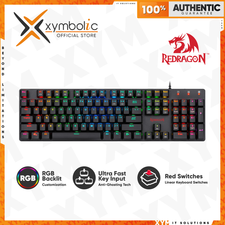 Redragon K589 Shrapnel RGB Backlit Low Profile Mechanical Gaming ...